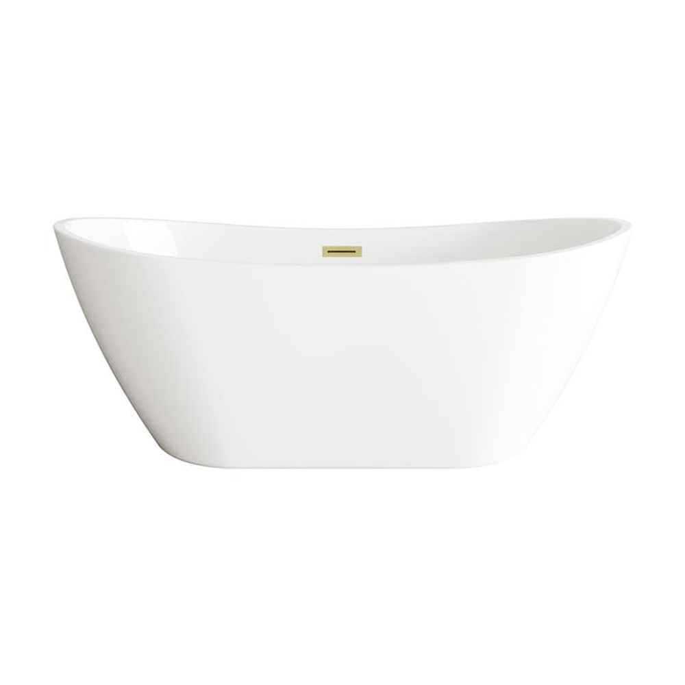 Elegant Kitchen and Bath 72 inch Soaking Bathtub in Glossy White with ...