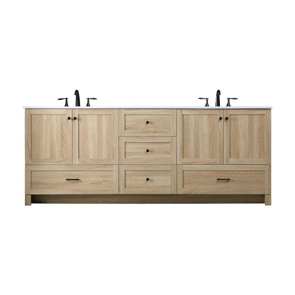 Elegant Kitchen and Bath 84 Inch Double Bathroom Vanity In Mango Wood ...