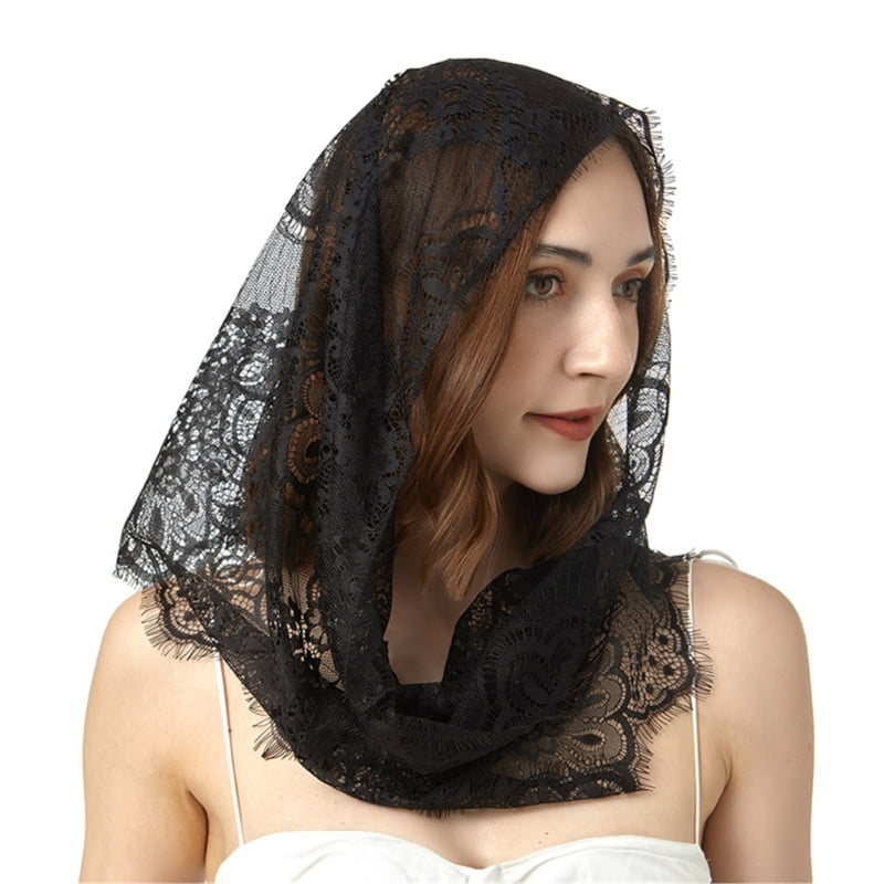 Elegant Lace Mantilla Veil for Wedding Traditional Hijab Lace Veil Head ...