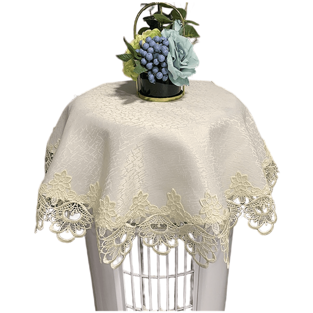 Elegant Lace Table Cover for Round Air Conditioner Decorative Polyester ...