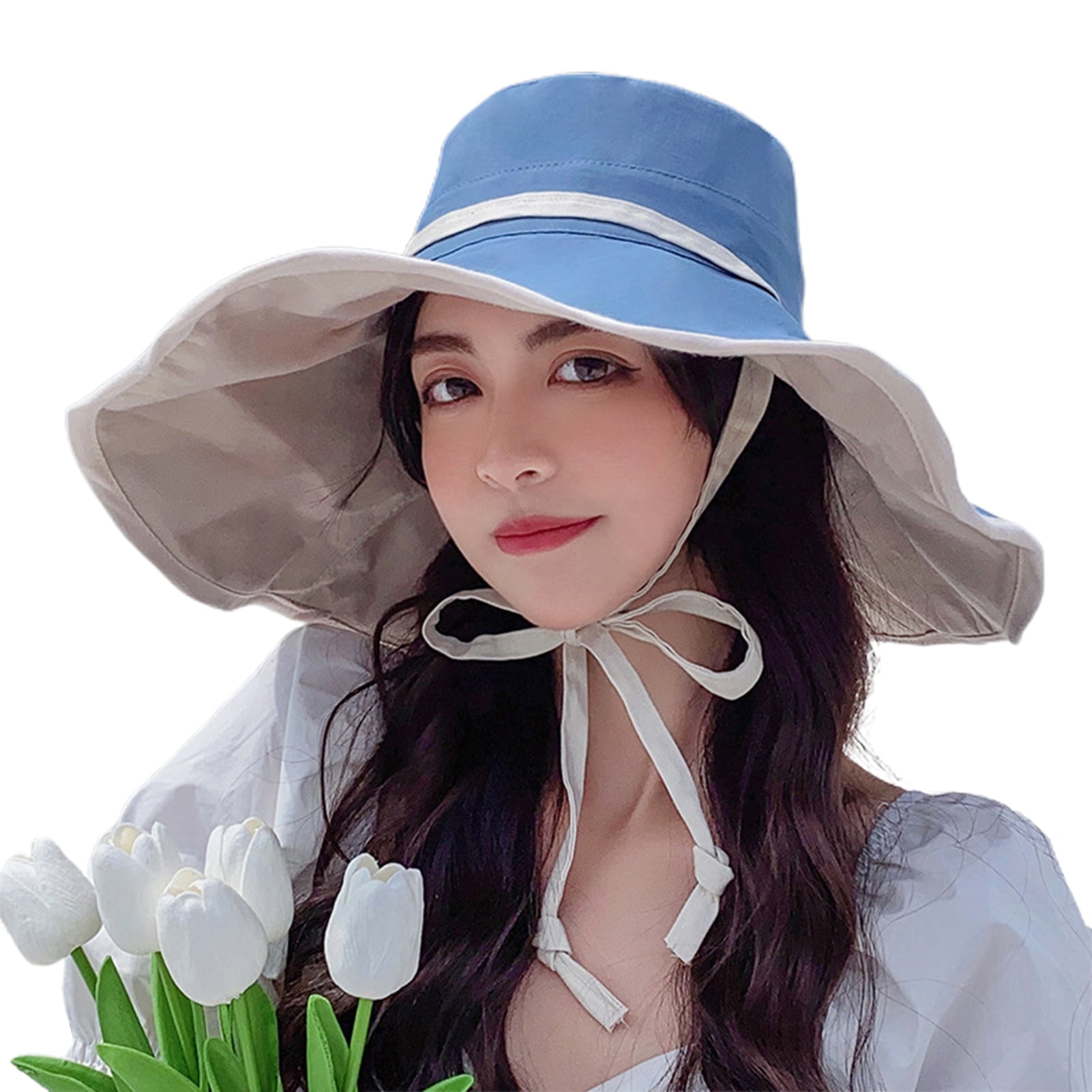 Elegant Lady Sun hat,Large Brim Double-sided Wearable Sun hat,Summer ...