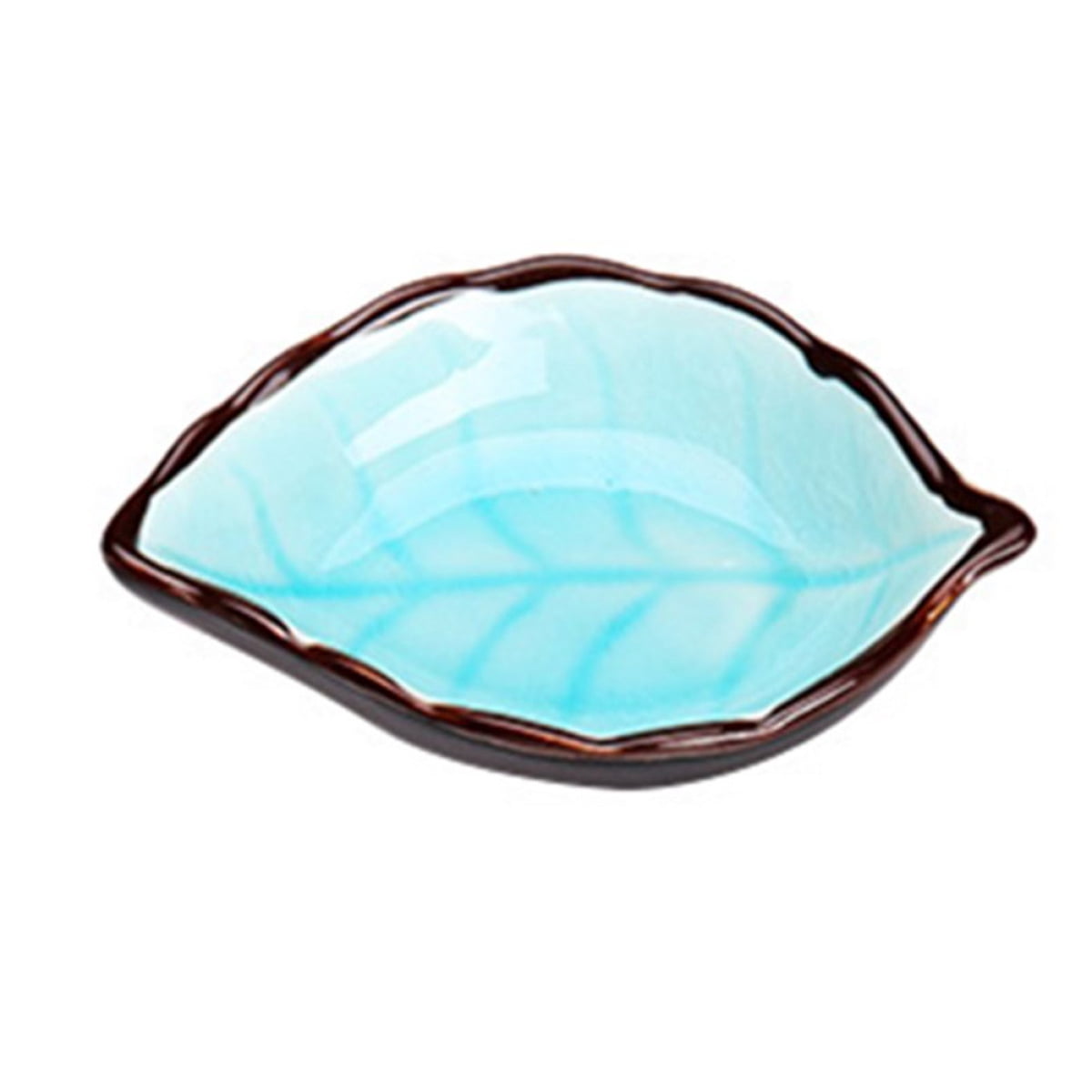 Duulaya Elegant Lake Blue Porcelain Salad Plate - Leaf-Shaped Serving ...