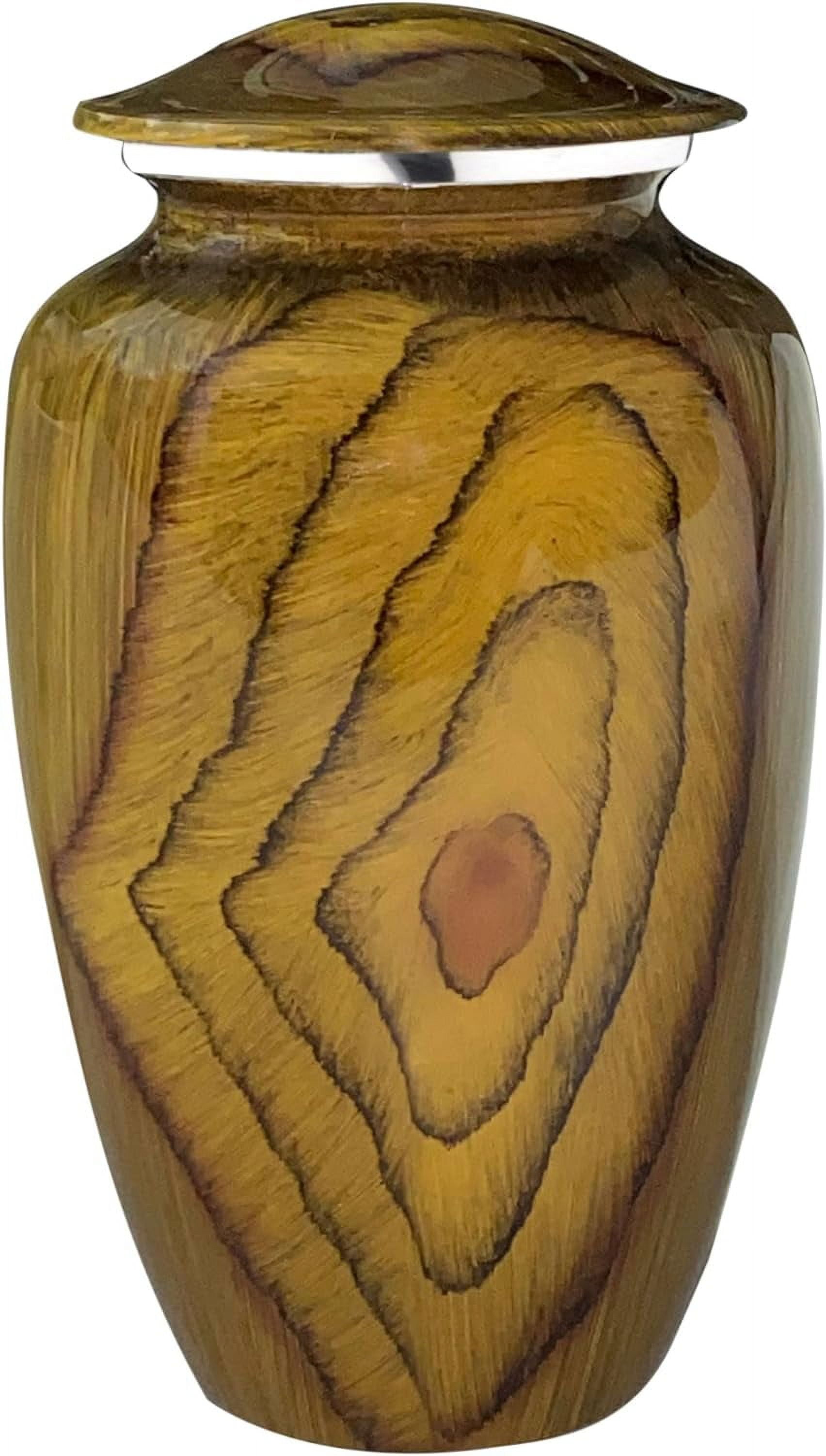 Elegant Large Cremation Urn for Human Ashes with Wood Grain - Tribute ...