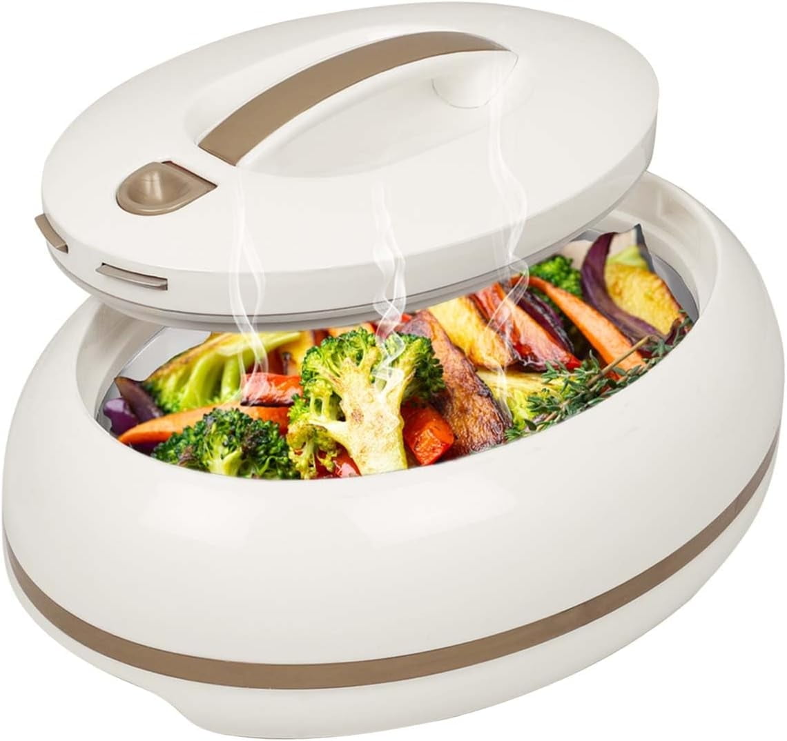 Elegant Large Oval Insulated Casserole Carrier Dish- One Hand Open Lid ...