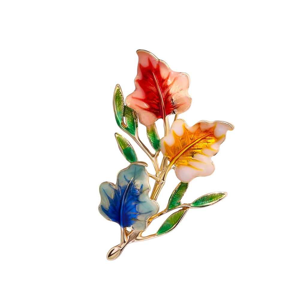 Elegant Leaf Brooch Pin Unisex Floral Design Badge For Everyday Wear ...