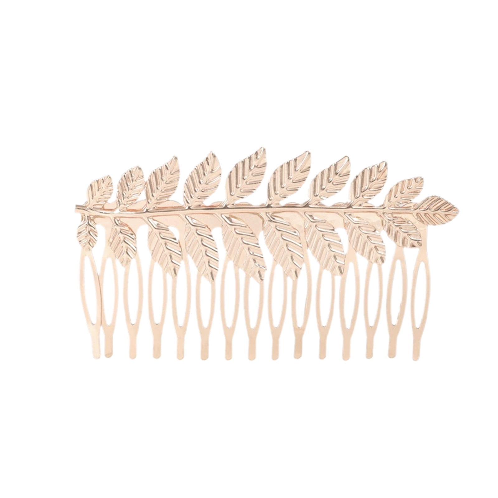 Elegant Leaf Hair Comb Bridal Headpiece Gold Metal Wedding Hair ...