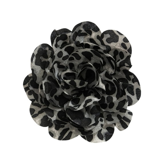 Elegant Leopard Pattern Flower Clip Brooch Trendy Women's Accessories ...