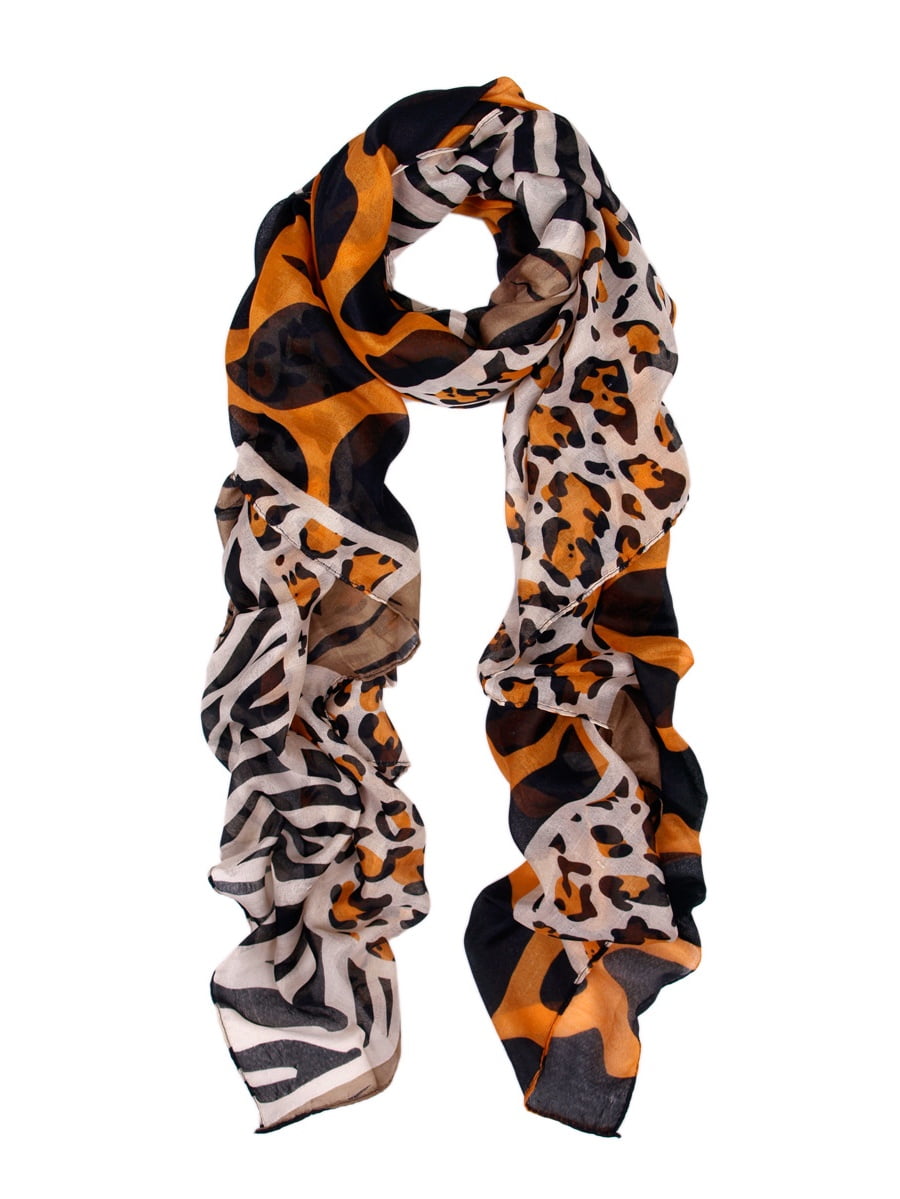 Elegant Leopard & Zebra Mixed Animal Print Scarf - Walmart.com