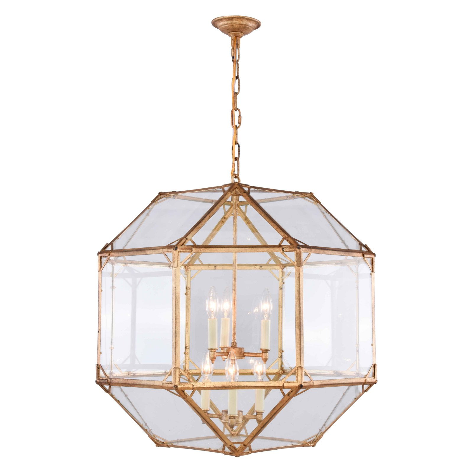 Elegant Lighting Gordon 6 Light Chandelier in Golden Iron - Walmart.com