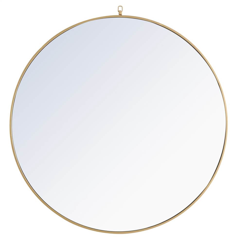 Elegant Lighting 48 in. Eternity Metal Frame Round Mirror with ...