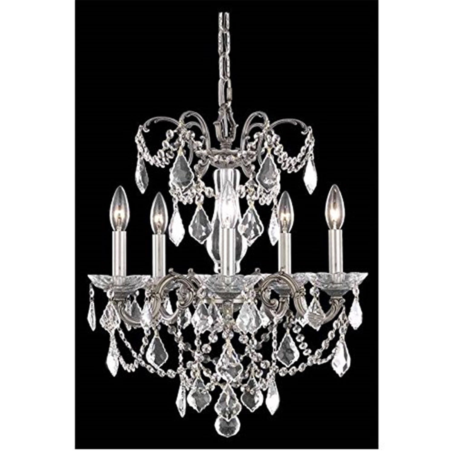 Elegant Lighting Athena 18" 5 Light Royal Crystal Chandelier - Walmart.com