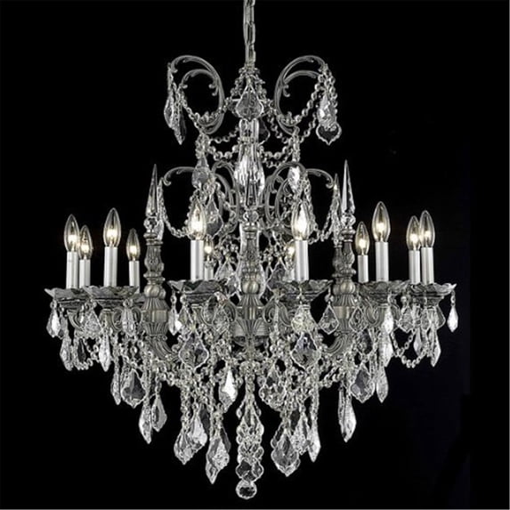 9712 Athena Collection Chandelier D:32in H:33in Lt:12 Pewter Finish ...