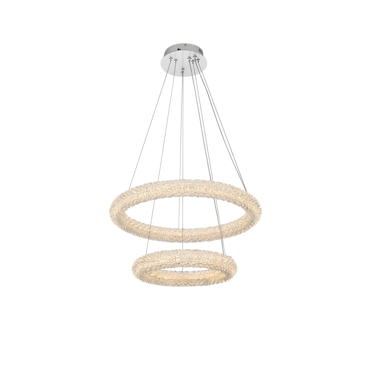 Elegant Lighting Bowen 24" 2-Light Metal Adjustable LED Chandelier in ...