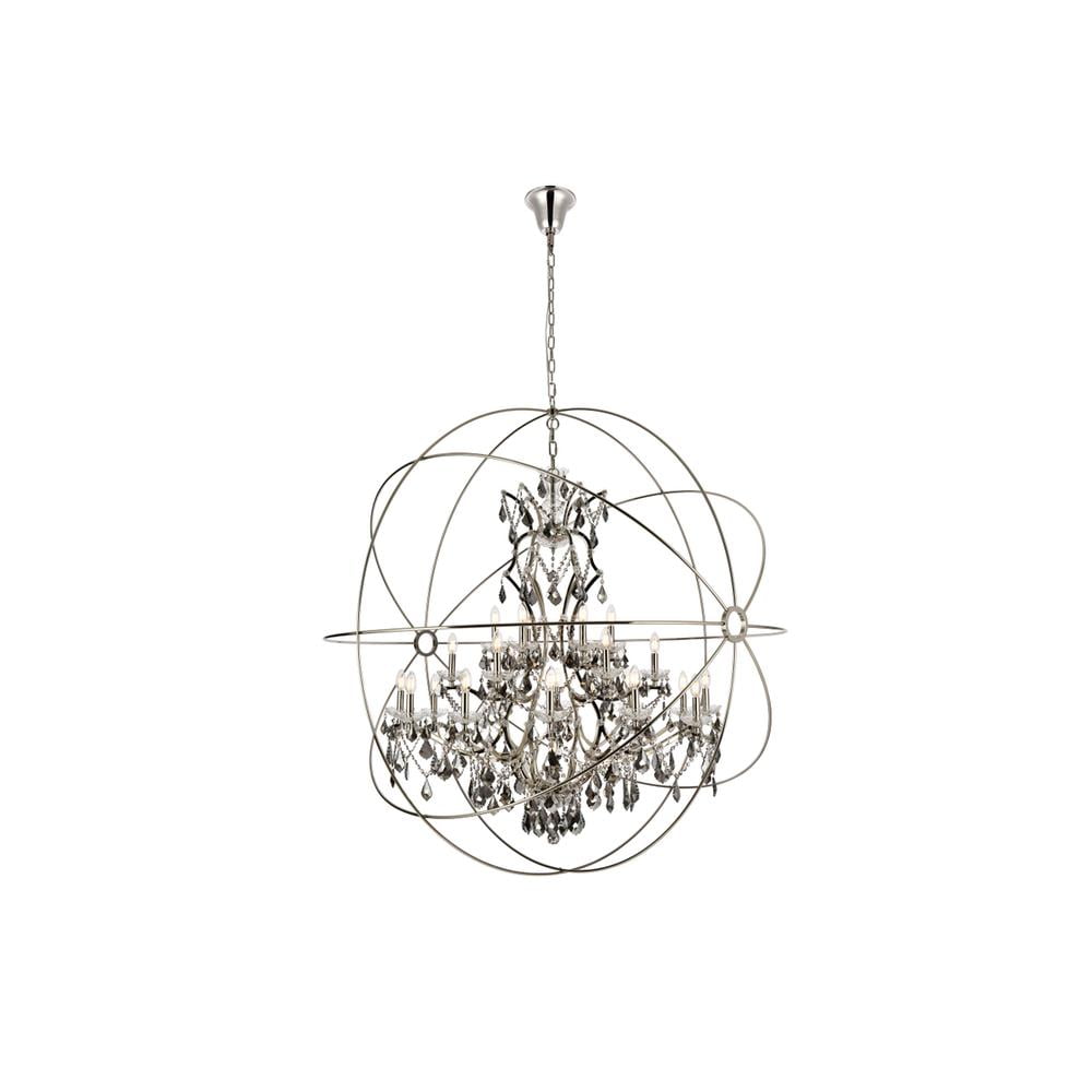 Elegant Lighting Geneva 60" 25 Light Royal Crystal Pendant Lamp ...