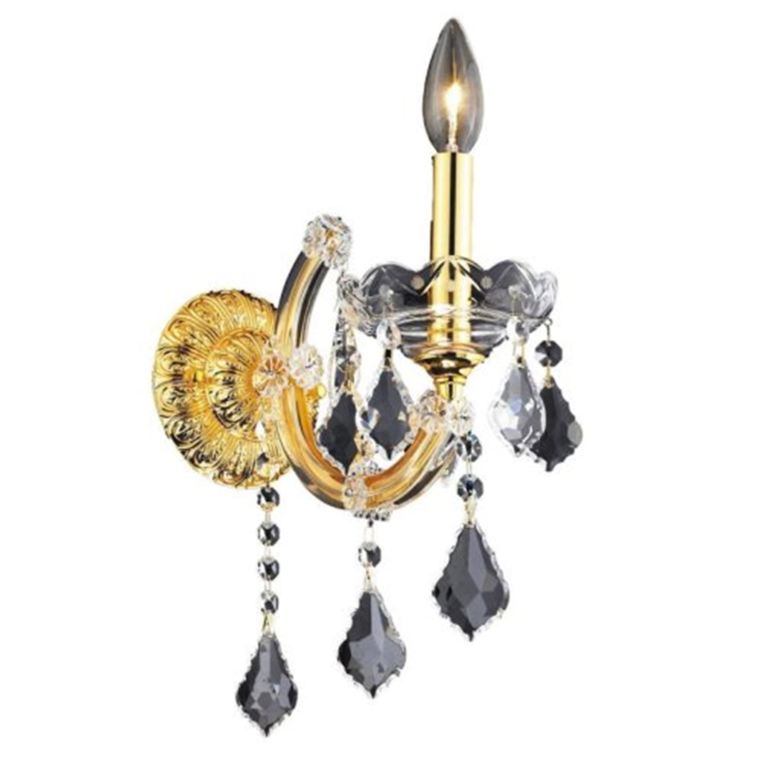 Elegant Lighting Maria Theresa 12" Royal Crystal Gold Wall Sconce ...