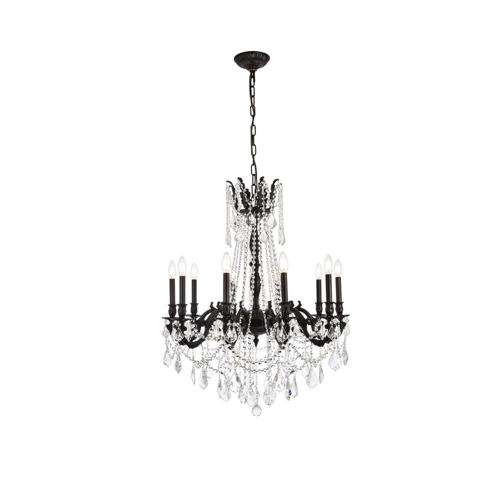 Elegant Lighting Rosalia 28" 10 Light Royal Crystal Chandelier ...