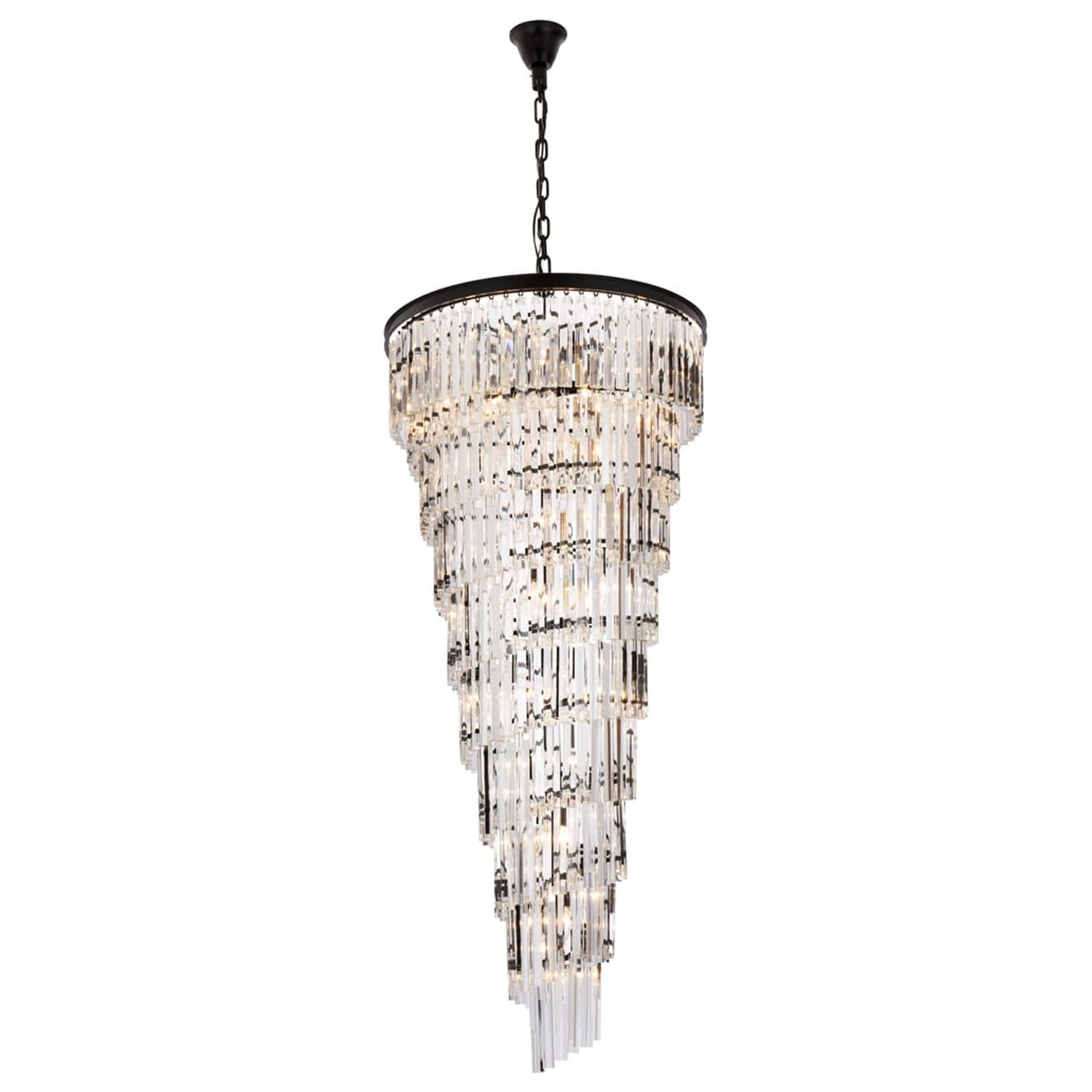 Elegant Lighting Sydney 30" Metal/Crystal Chandelier in Matte Black ...