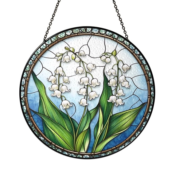 Elegant Lily of the Valley Round Window Hanging Art2101 - Walmart.com