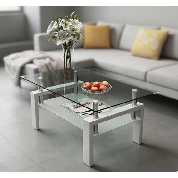 Elegant Living Room Centerpiece: Modern Rectangular Coffee Table with ...