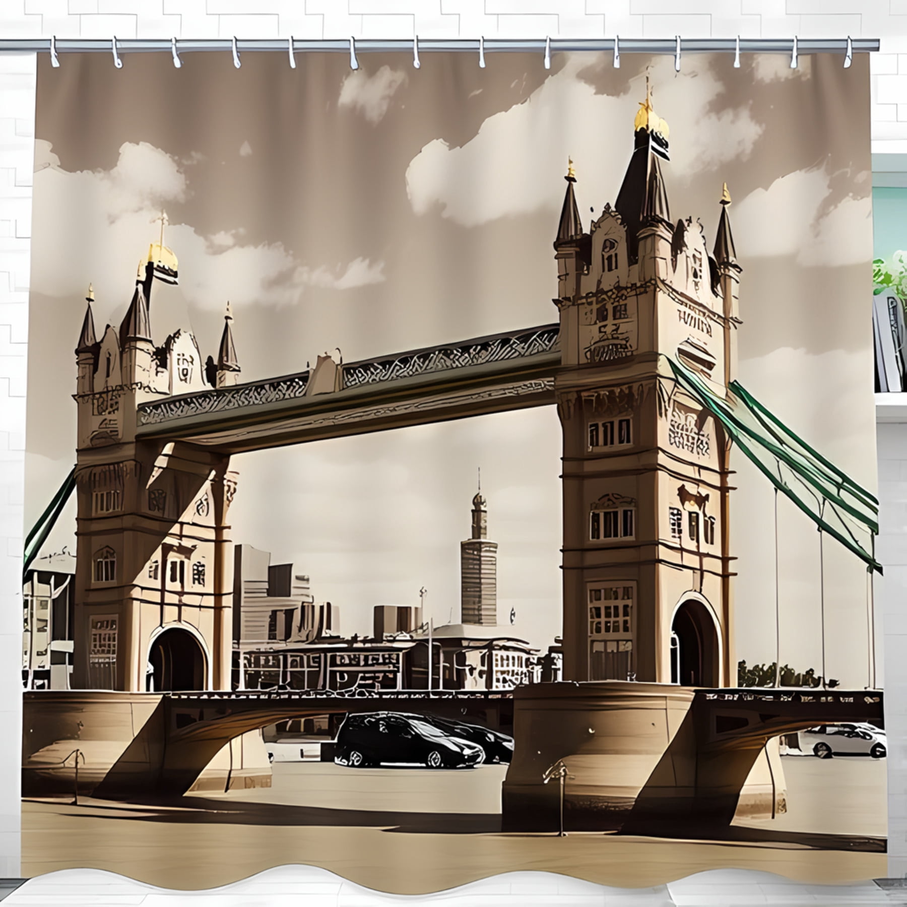 Elegant London Tower Bridge Shower Curtain - Stunning City Design with ...