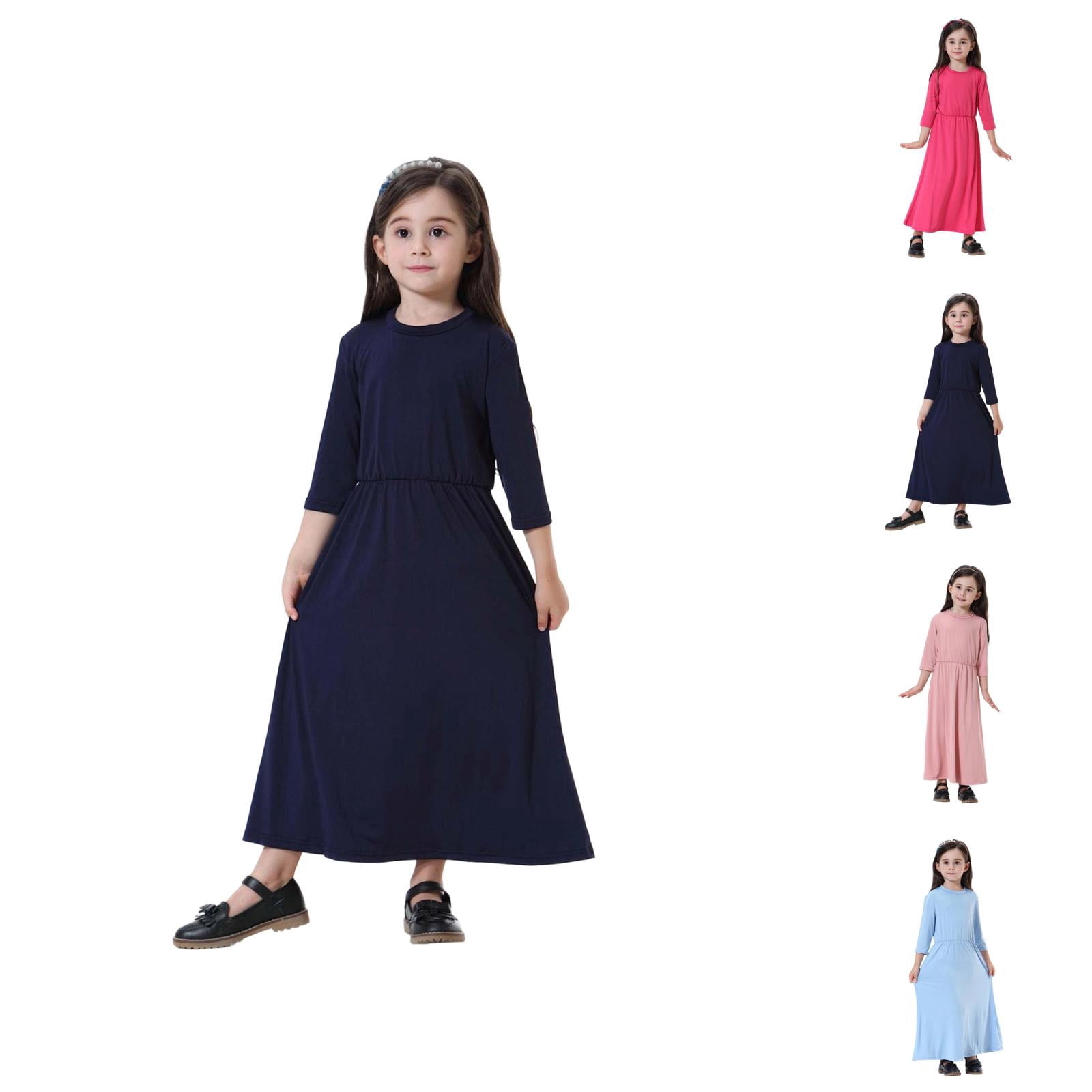 Elegant Long Sleeve Maxi Dress for Teen Girls, Party Wear Daily Outfit ...