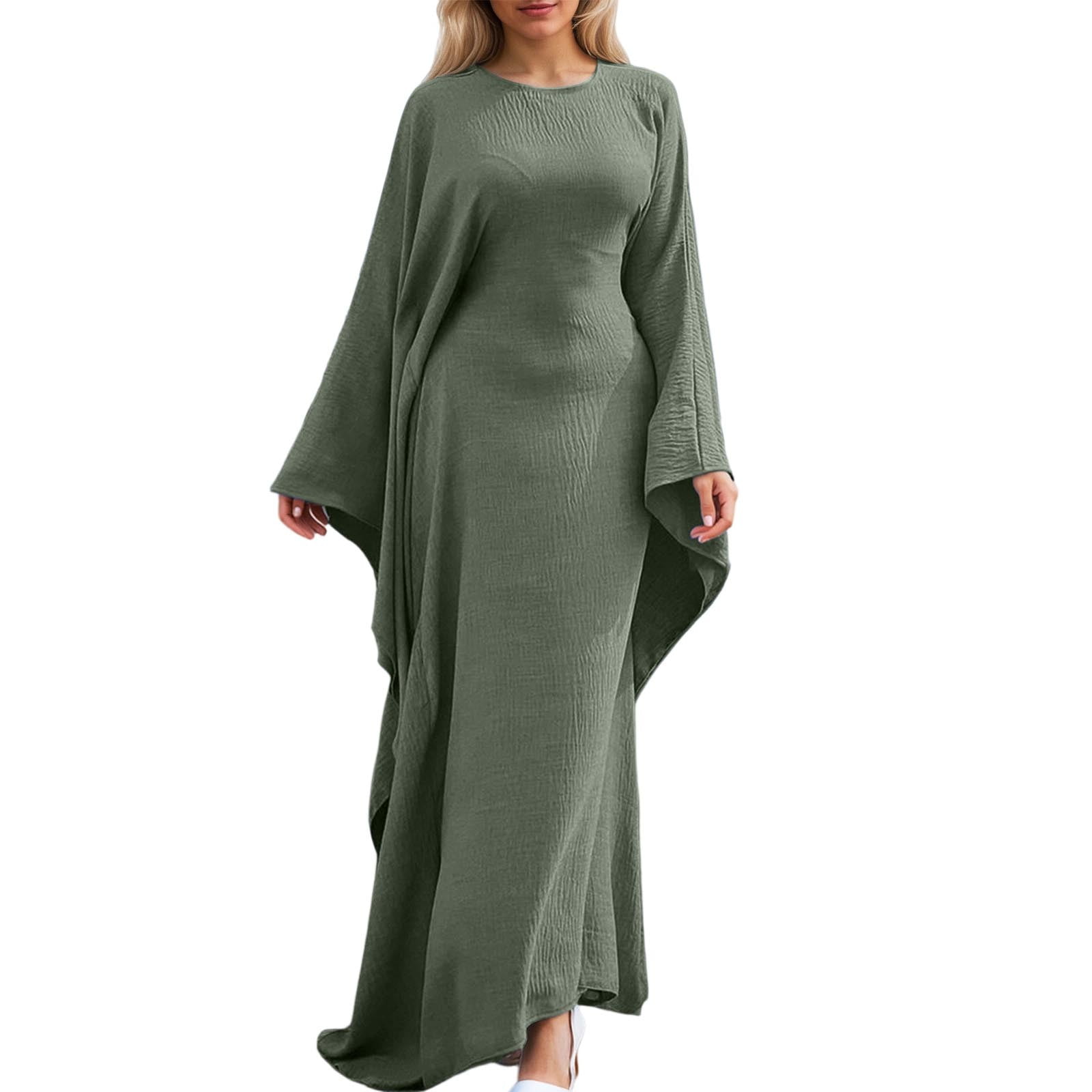 Elegant Long Sleeve Maxi Dress for Women, Flowy Comfortable Fabric ...
