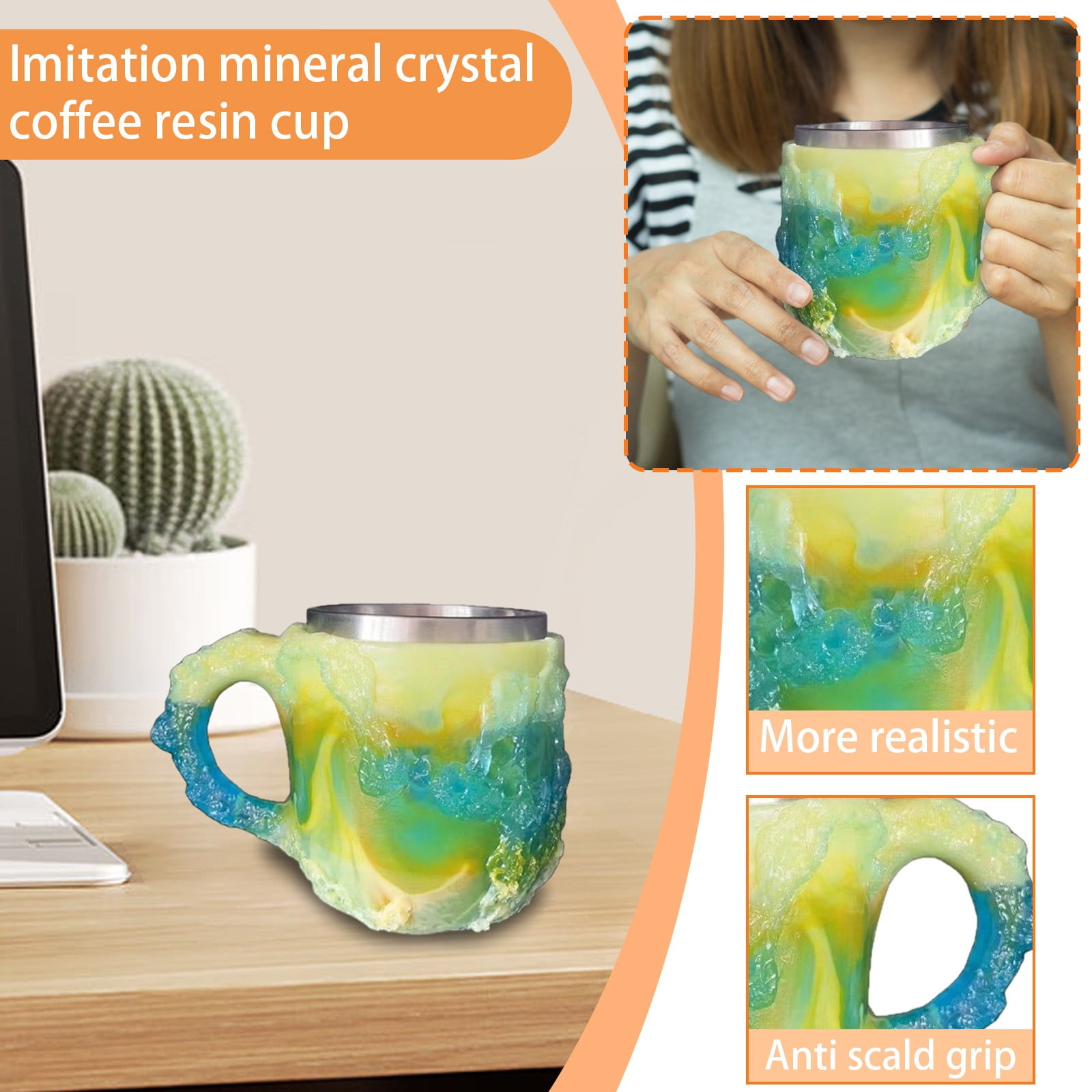 Elegant Luxury Mineral Crystal Coffee Mug,Colorful Crystal Mug ...