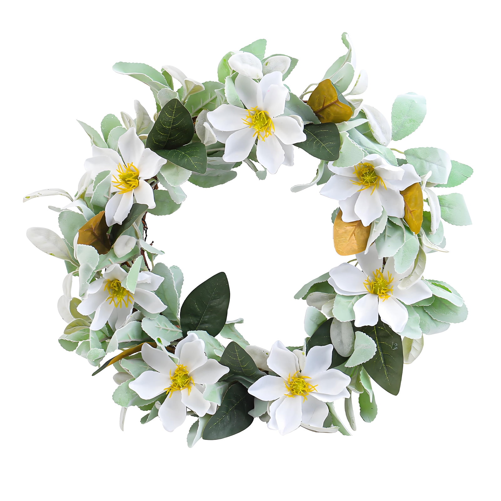 Elegant Magnolia Branch Wreath For Spring Decoration 40Cm Artificial ...