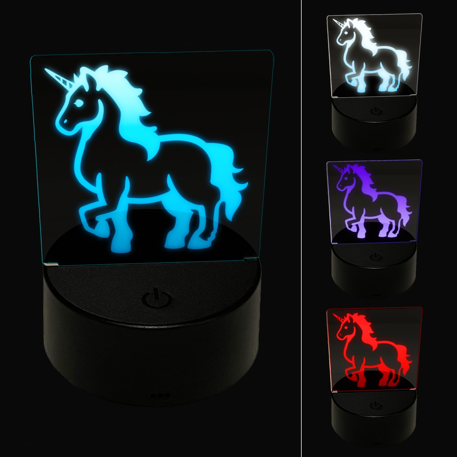 Elegant Majestic Mythical Unicorn LED Night Light Sign 3D Illusion Desk ...