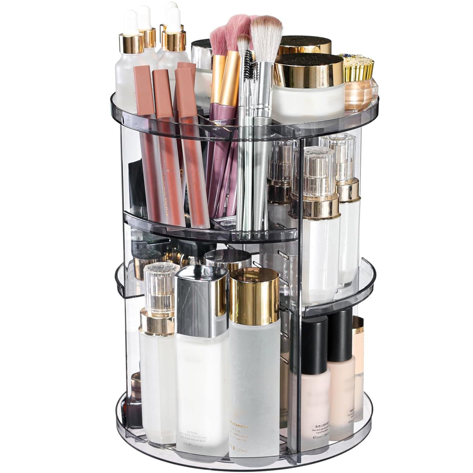 Elegant Makeup Storage Rack 360 Rotating Organiser with Multiple Layers ...