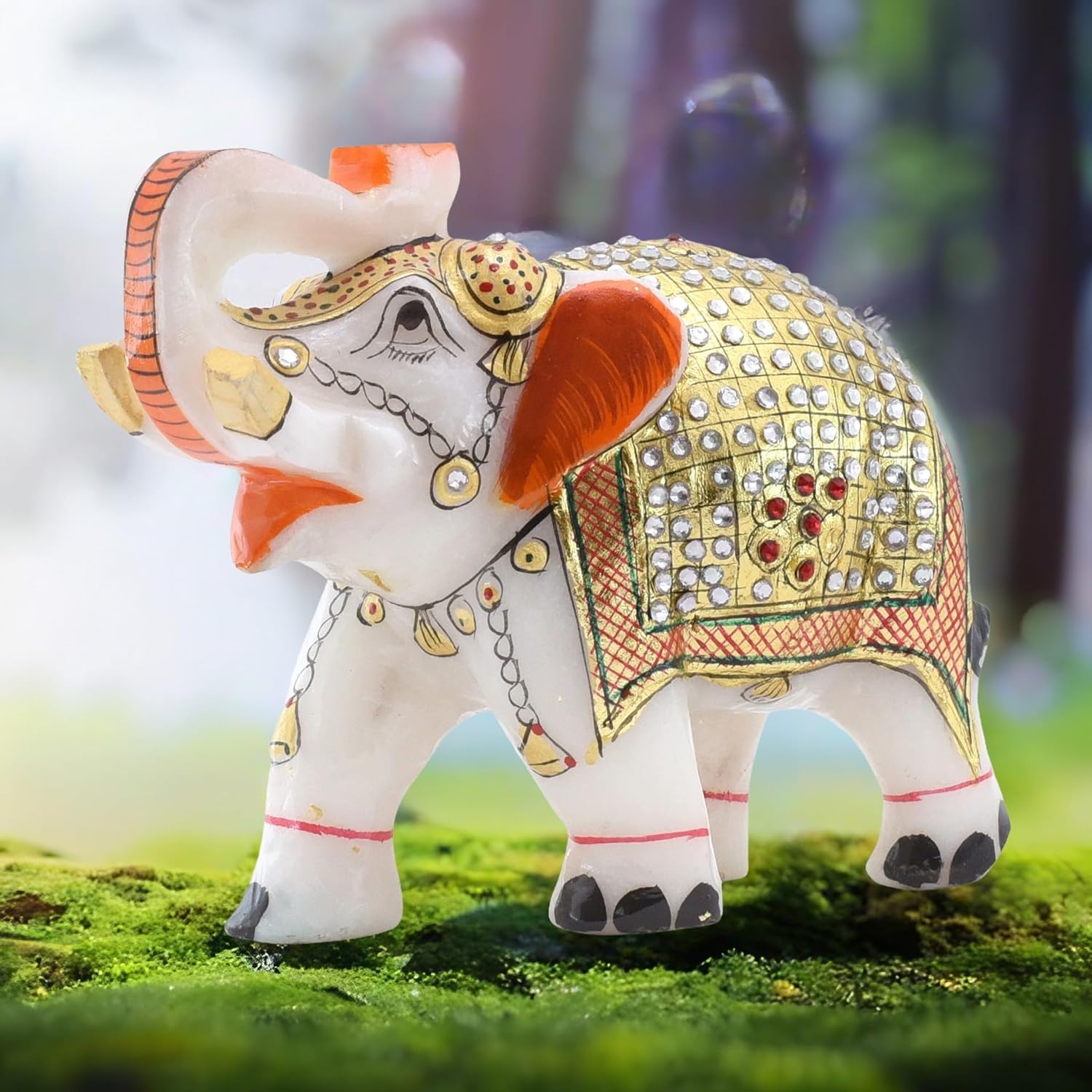 Elegant Marble Elephant Showpiece Handcrafted Home Decor 3 inch ...