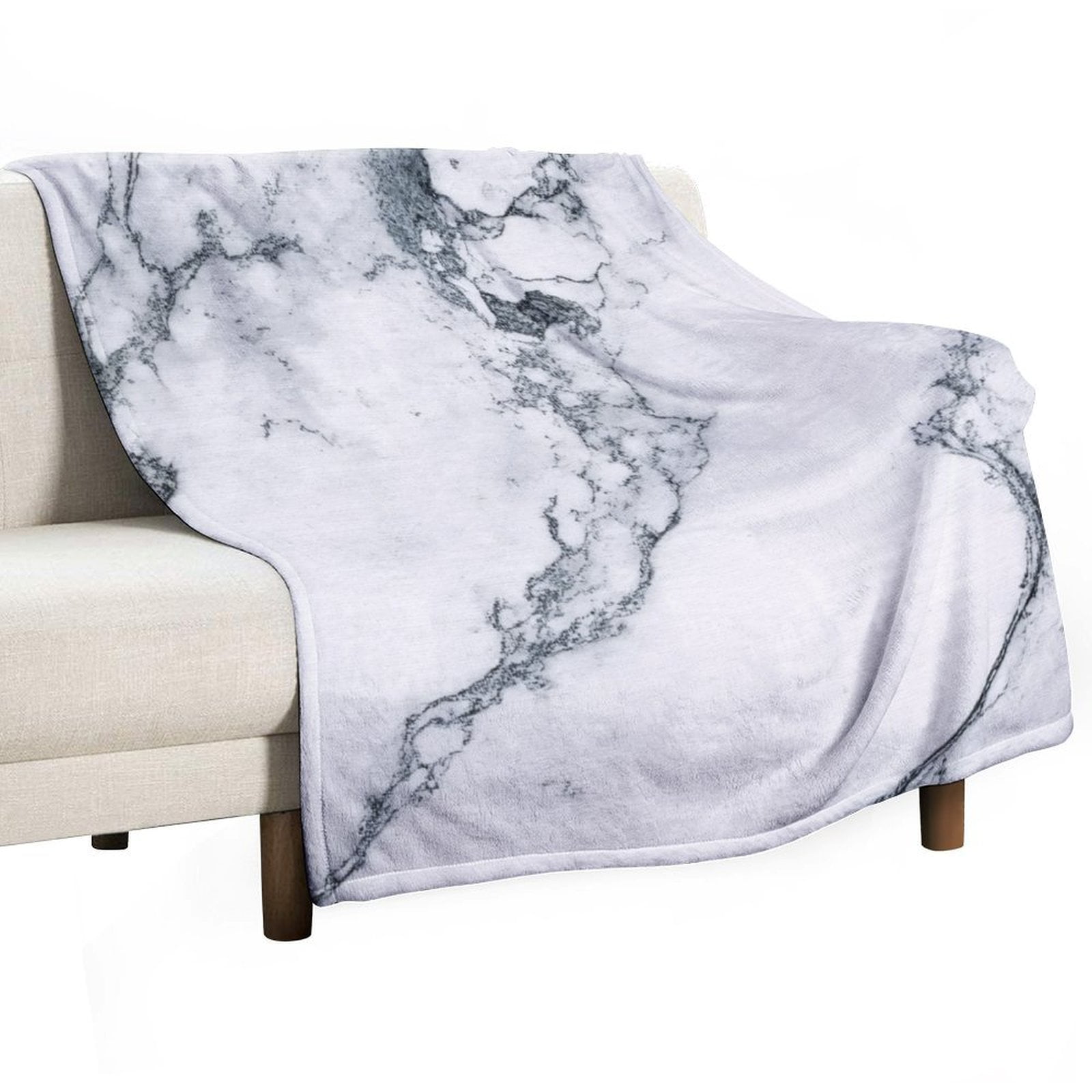 Elegant Marble Texture Print Throws Blankets for Sofa Bed Winter Plush ...