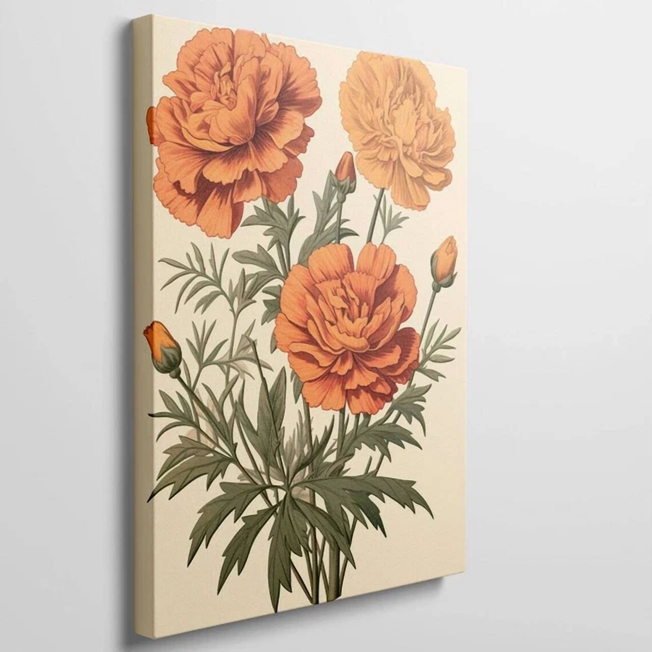 Elegant Marigold Blooms Wall Art Home Decor Vintage Gift Living Room ...