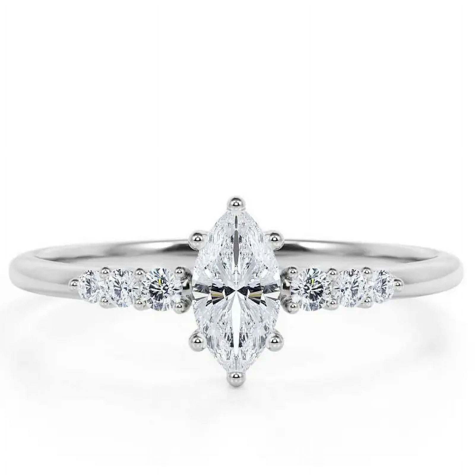 Elegant Marquise Cut 2 CT Engagement Ring 925 Silver Moissanite Diamond Anniversary Gift for Her ...