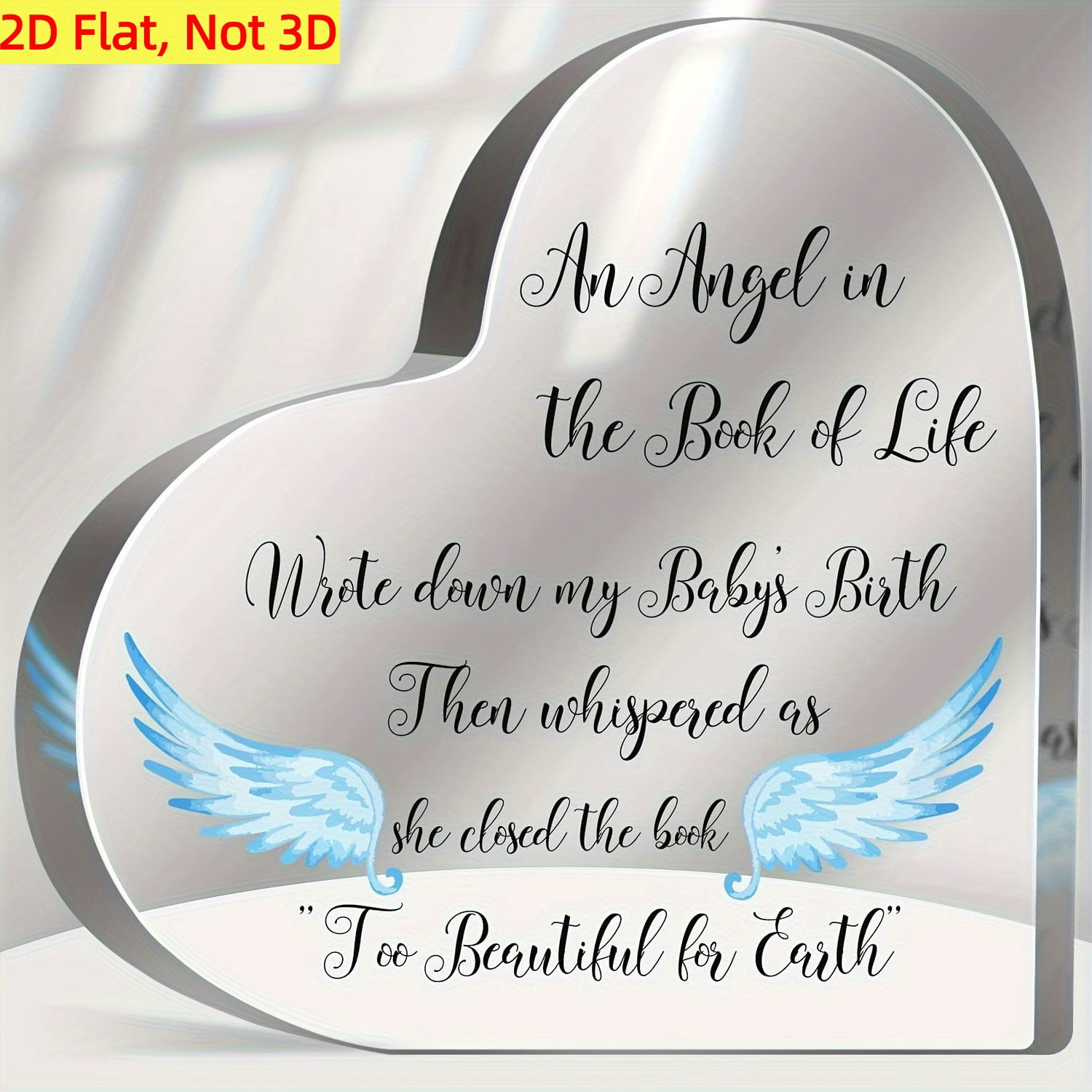 Elegant Memorial Plaque 3.9X3.9 Inch An Angel In The Book Of Life With ...