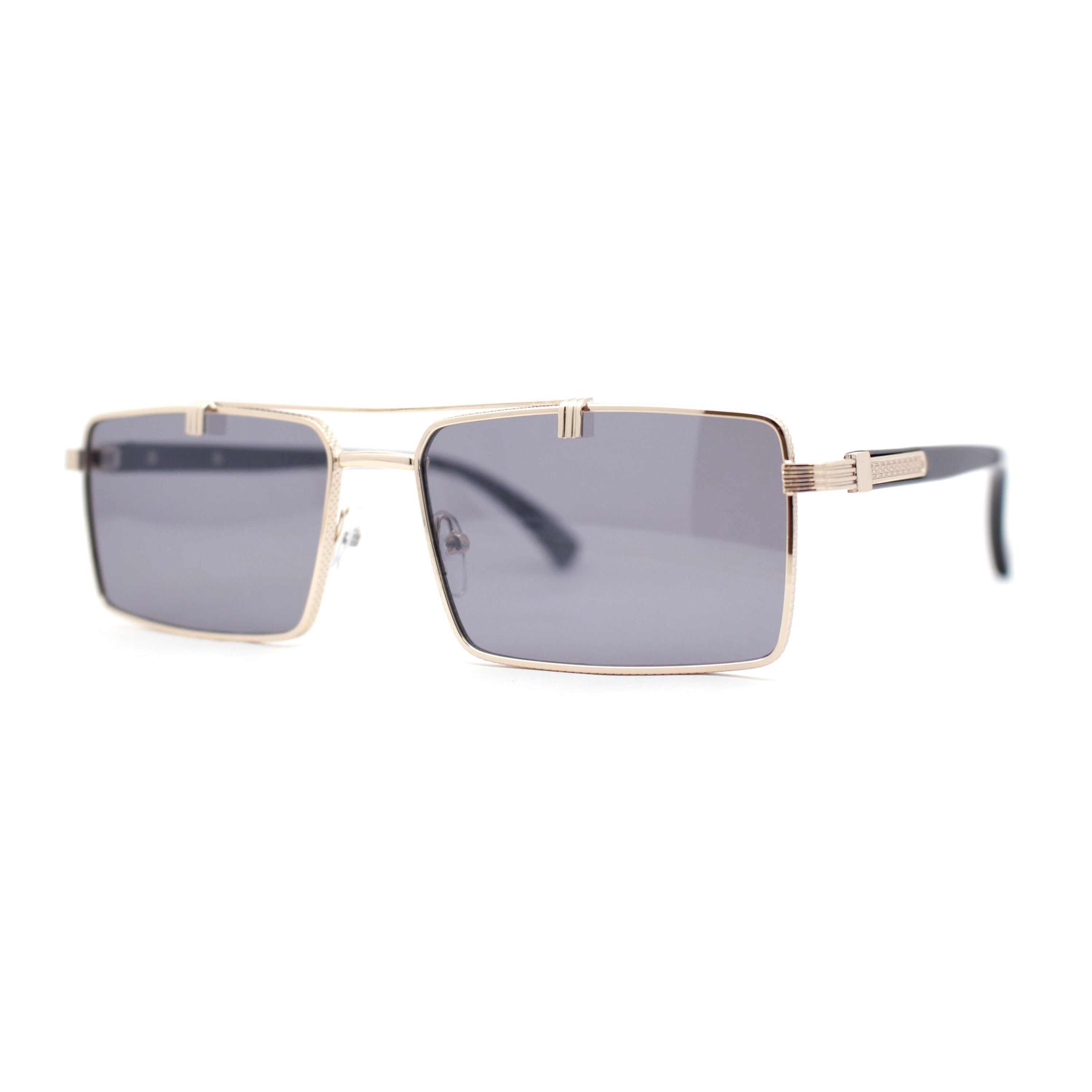 Elegant Mens Luxury Designer Fashion Narrow Rectangular Sunglasses ...