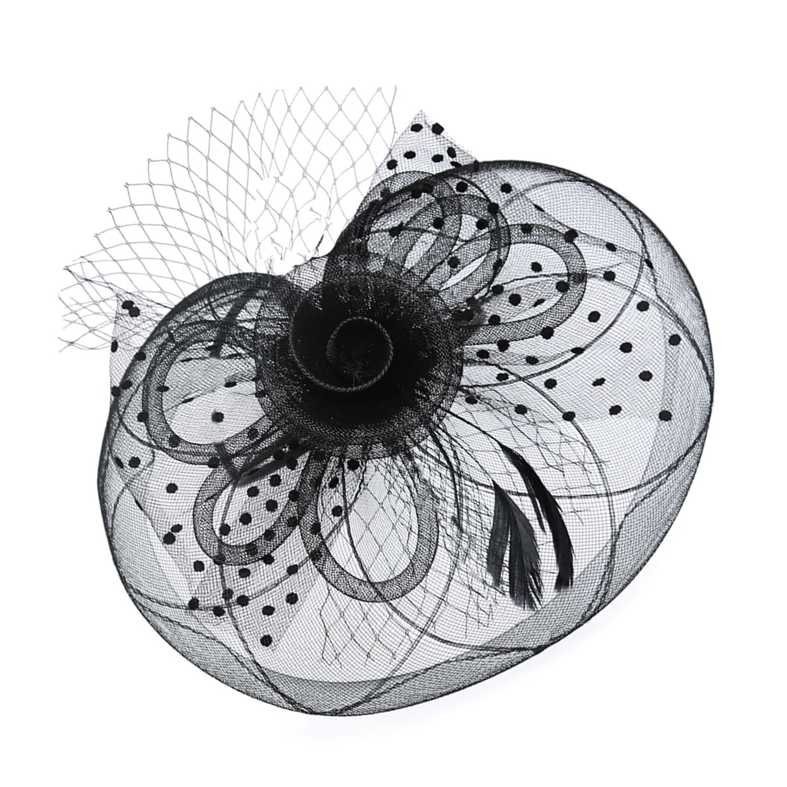 Elegant Mesh Fascinator Hat With Feathered And Flower Nonslip Headwear ...