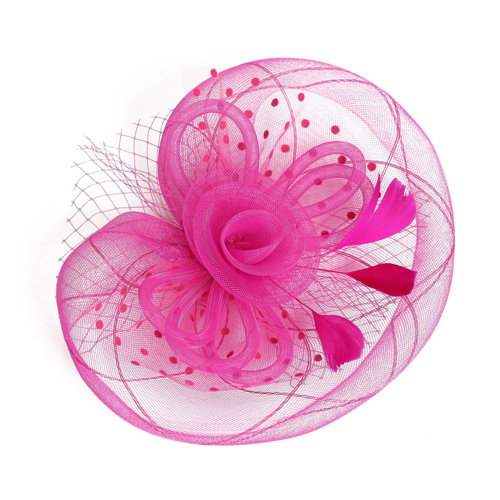 Elegant Mesh Fascinator Hat With Feathered And Flower Nonslip Headwear ...