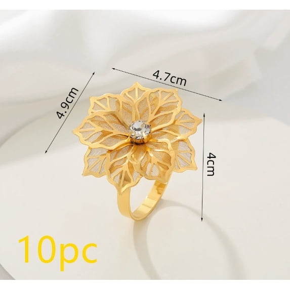 Elegant Metal Flower Napkin Rings for Banquets | Stylish Cloth Ring ...