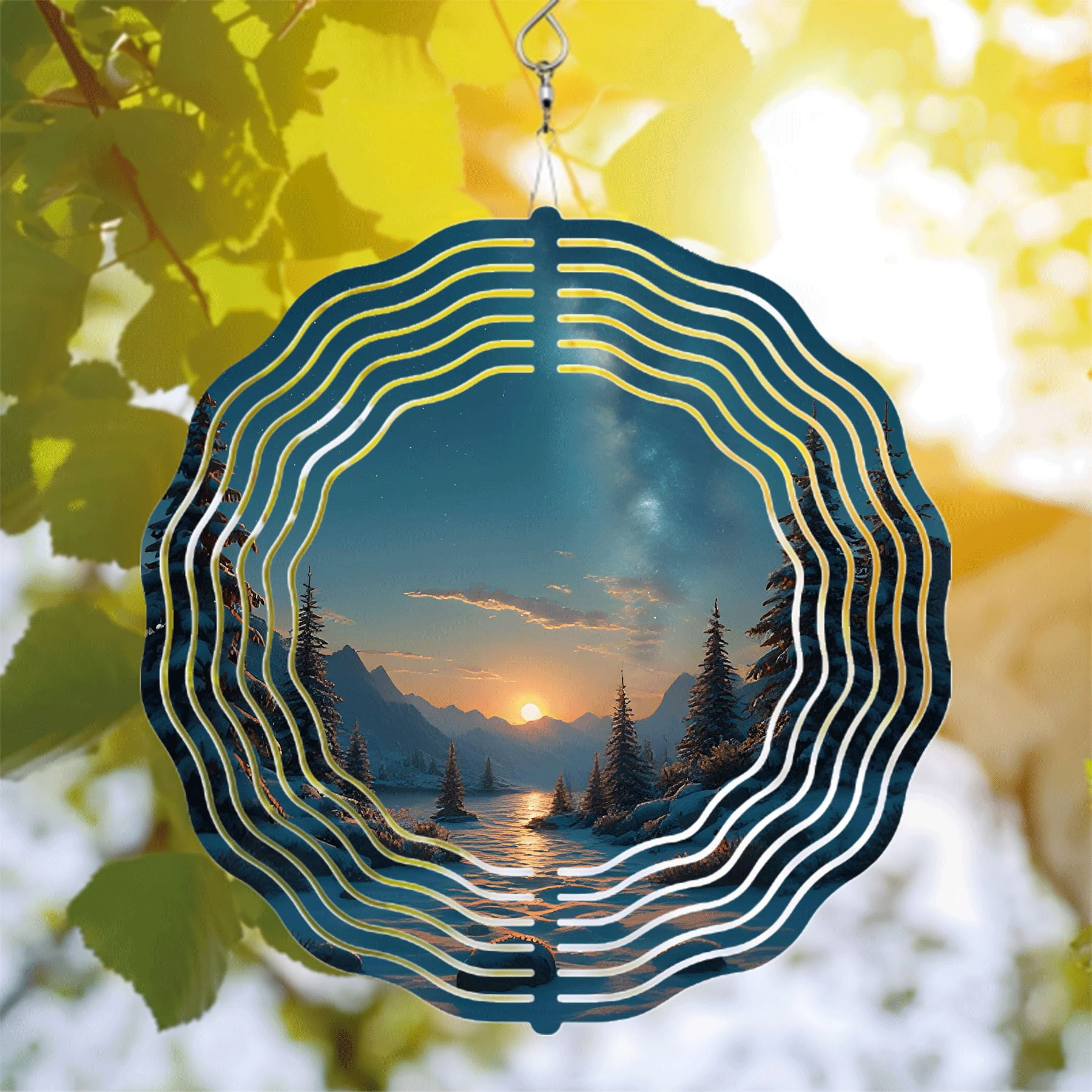Elegant Metal Hanging Wind Spinner with Circular Design - Beautiful ...