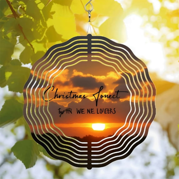 Elegant Metal Hanging Wind Spinner with Concentric Wave Patterns and ...