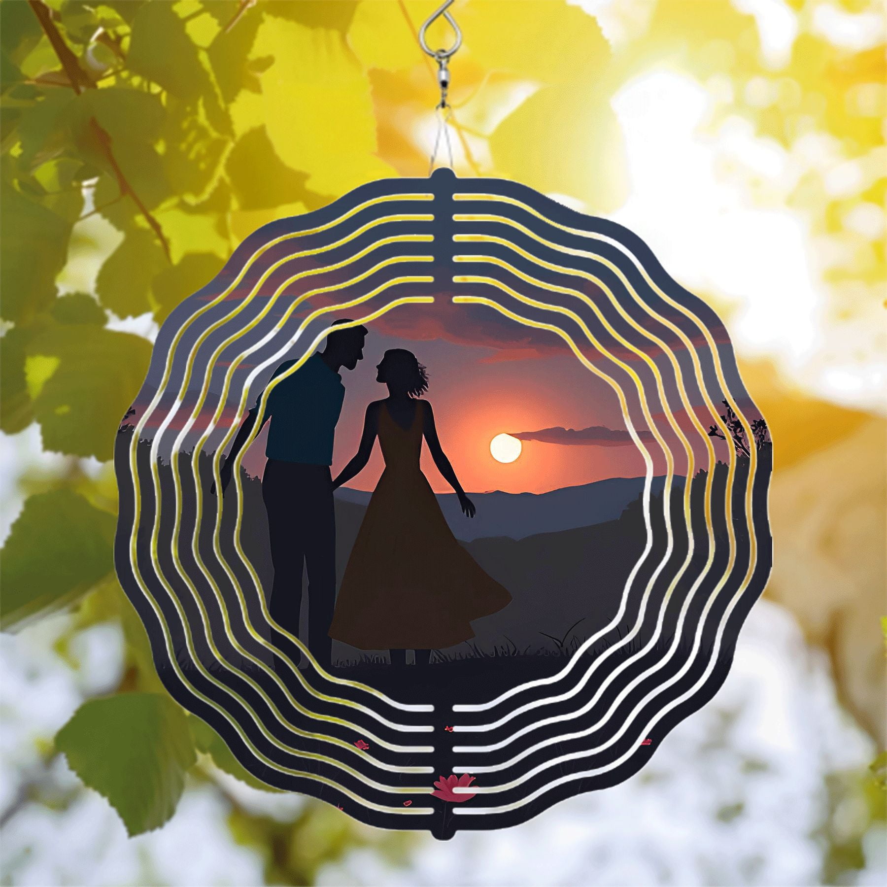 Elegant Metal Hanging Wind Spinners - Beautiful Concentric Circle ...
