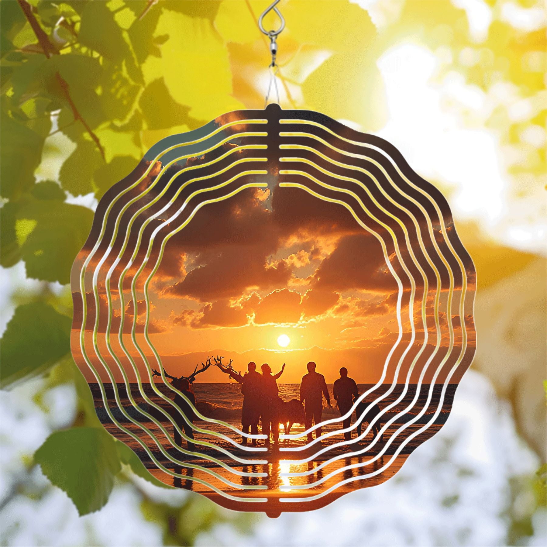 Elegant Metal Hanging Wind Spinners & Chimes - Beautiful Concentric ...