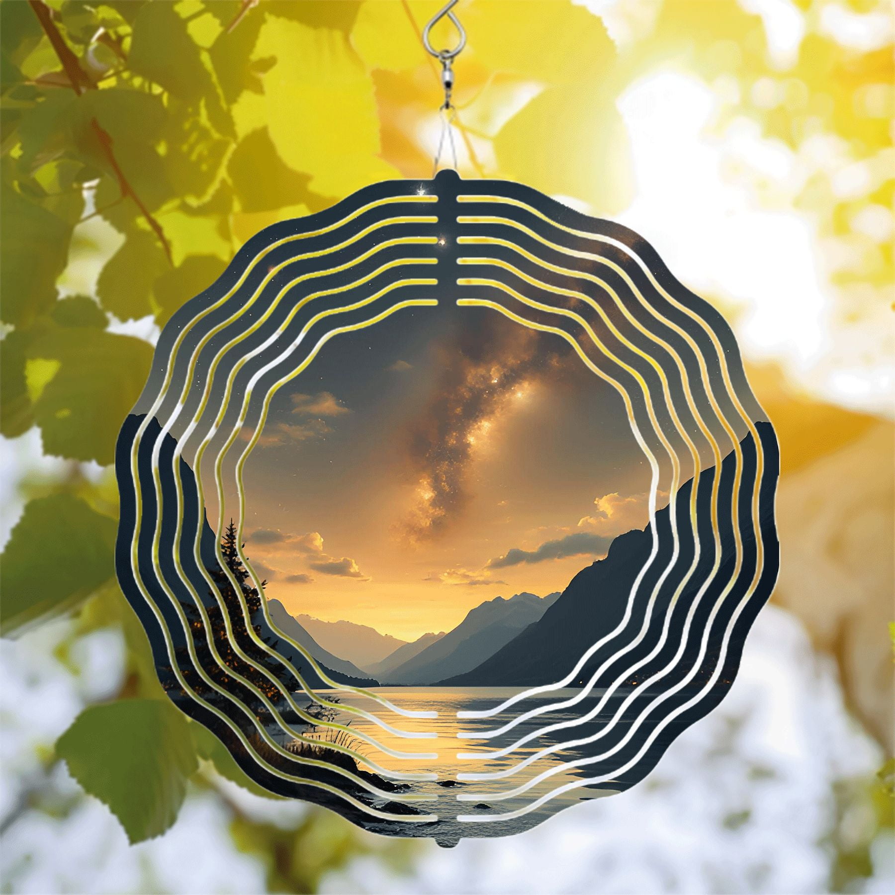 Elegant Metal Hanging Wind Spinners & Chimes - Celestial Star ...