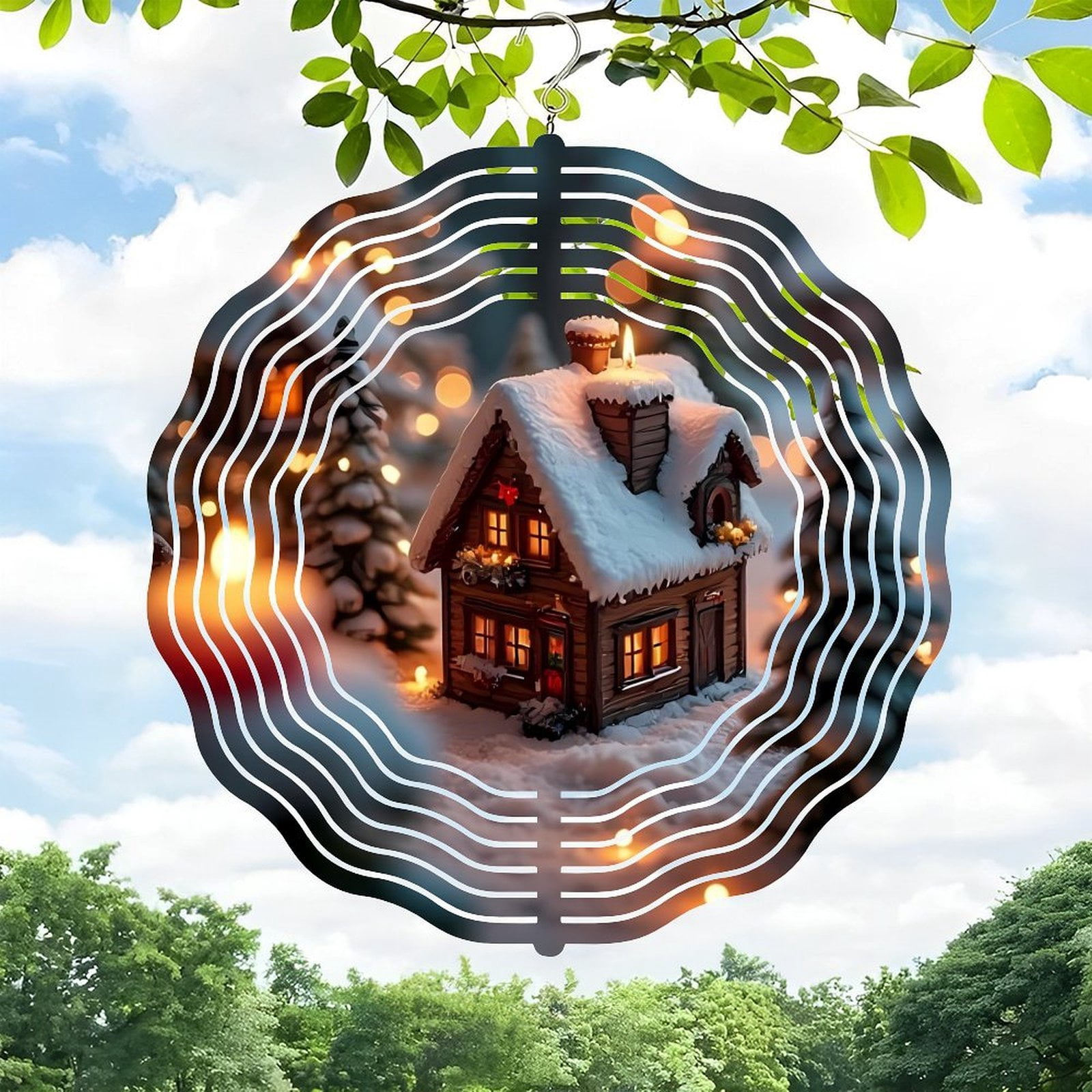 Elegant Metal Hanging Wind Spinners & Chimes - Decorative Wireframe ...