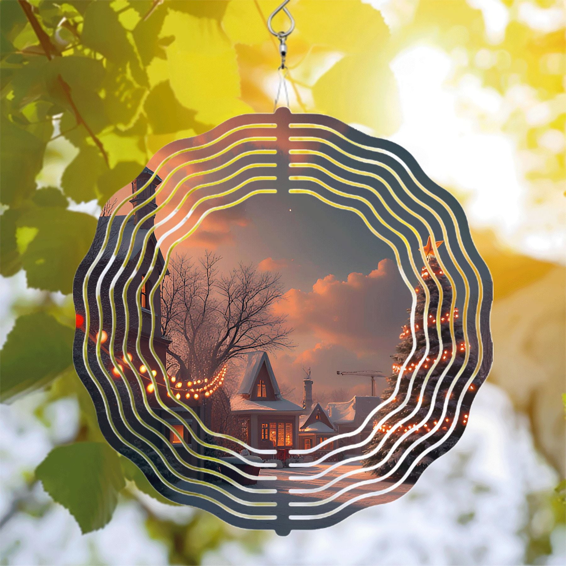 Elegant Metal Hanging Wind Spinners & Chimes - Festive Design with ...