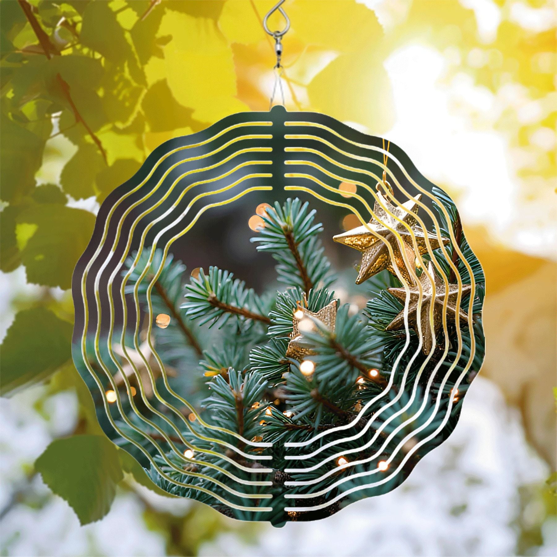 Elegant Metal Hanging Wind Spinners & Chimes - Modern Circular Design ...