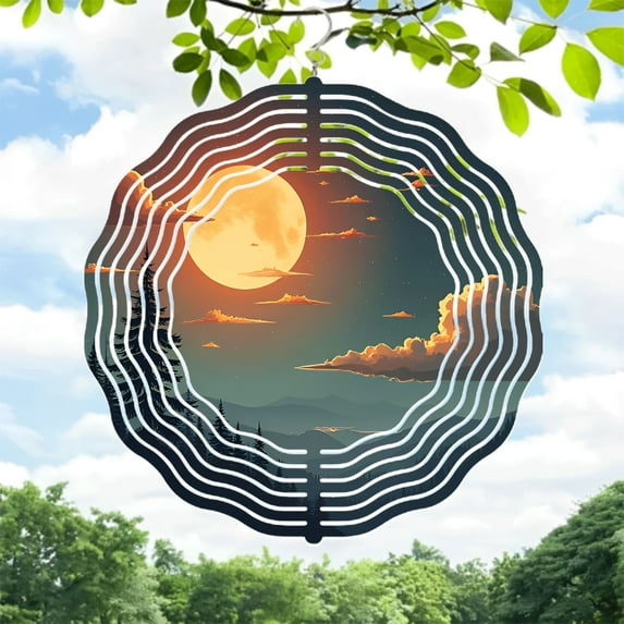 Elegant Metal Hanging Wind Spinners & Chimes - Serene Night Sky Design ...