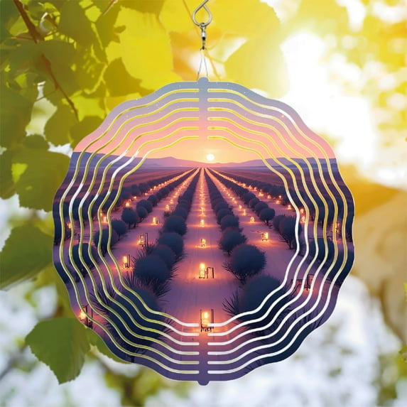 Elegant Metal Hanging Wind Spinners & Chimes - Wave Pattern Design for ...