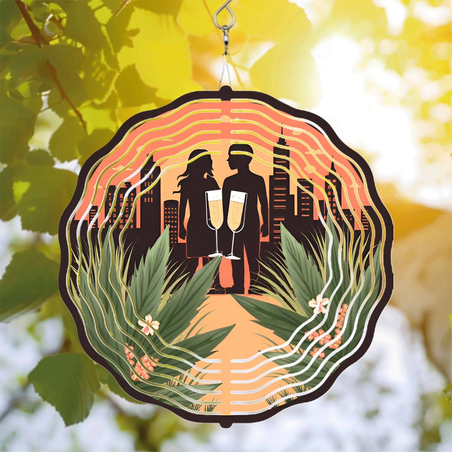 Elegant Metal Hanging Wind Spinners & Chimes for Yard & Garden ...